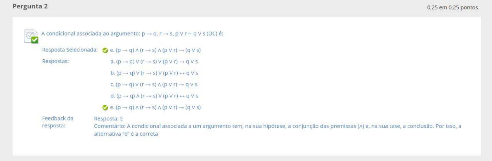 Questionário Lógica - Unidade III - UNIP - Lógica I Questionário Lógica - Unidade III - UNIP - Lógica I