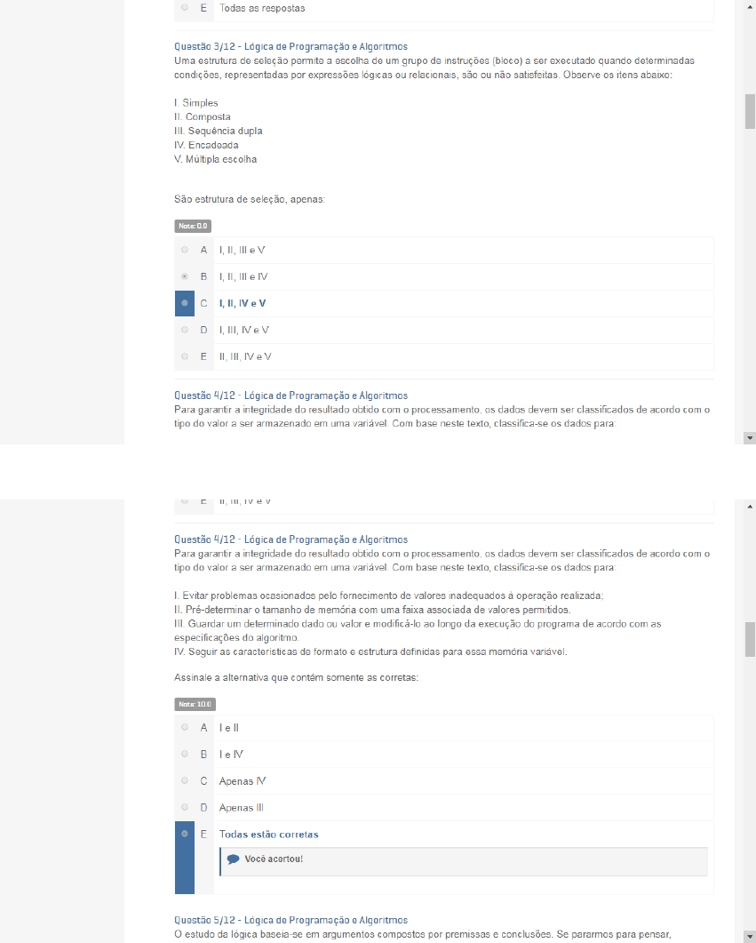 LOGICA DE PROGRAMAÇÃO E ALGORITMOS - PROVA OBJETIVA - NOTA 100 - Lógica ... LOGICA DE PROGRAMAÇÃO E ALGORITMOS - PROVA OBJETIVA - NOTA 100 - Lógica ...