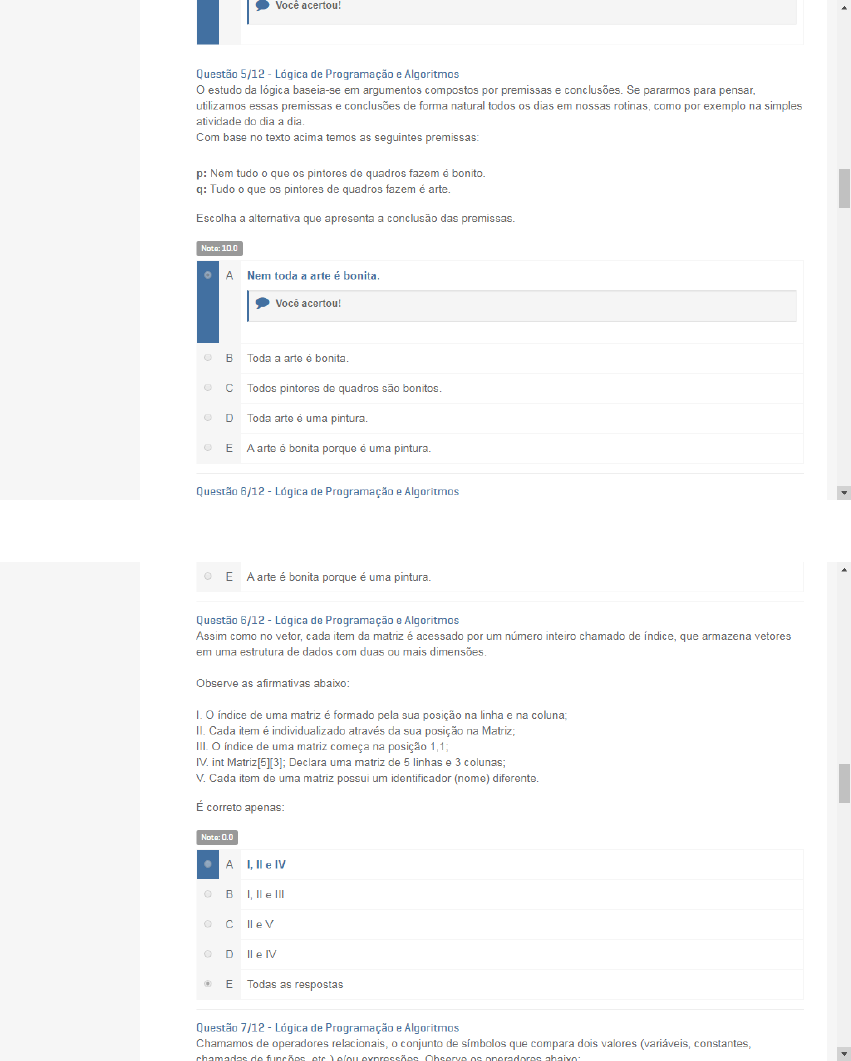 LOGICA DE PROGRAMAÇÃO E ALGORITMOS - PROVA OBJETIVA - NOTA 100 - Lógica ... LOGICA DE PROGRAMAÇÃO E ALGORITMOS - PROVA OBJETIVA - NOTA 100 - Lógica ...