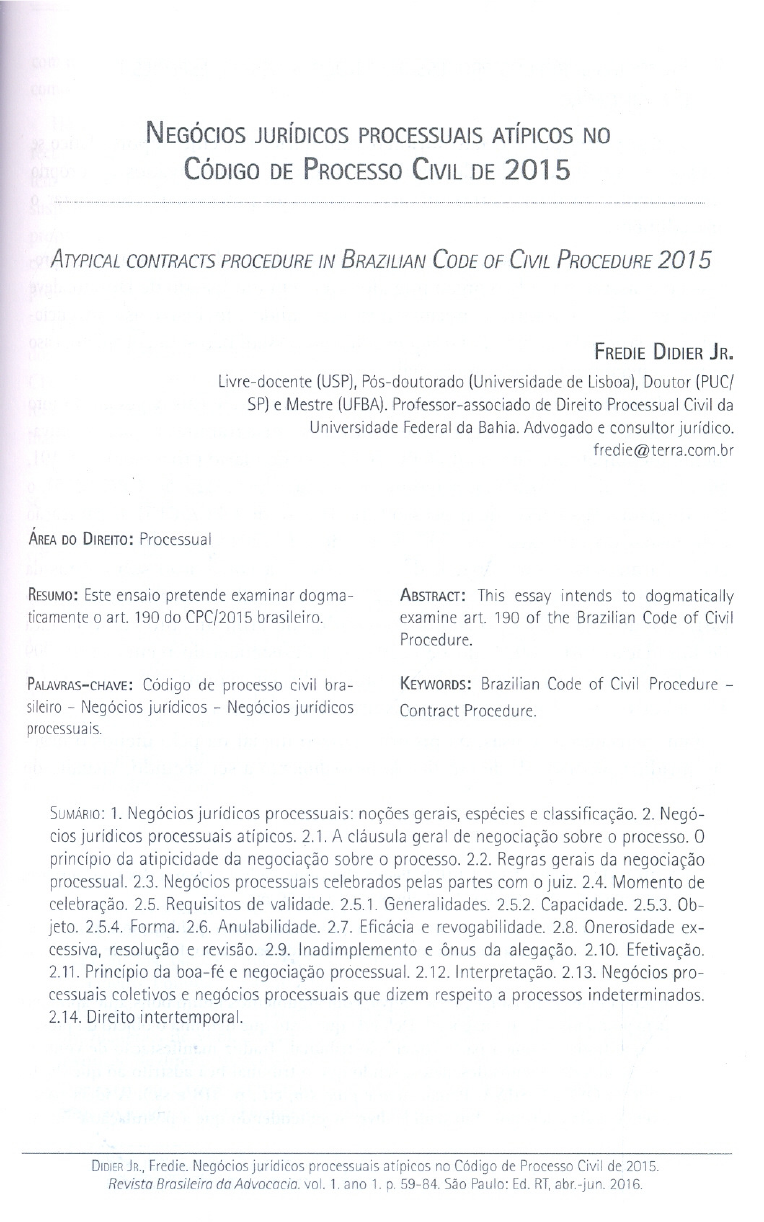 Negocios juridicos processuais atipicos - Direito Processual Civil I Negocios juridicos processuais atipicos - Direito Processual Civil I