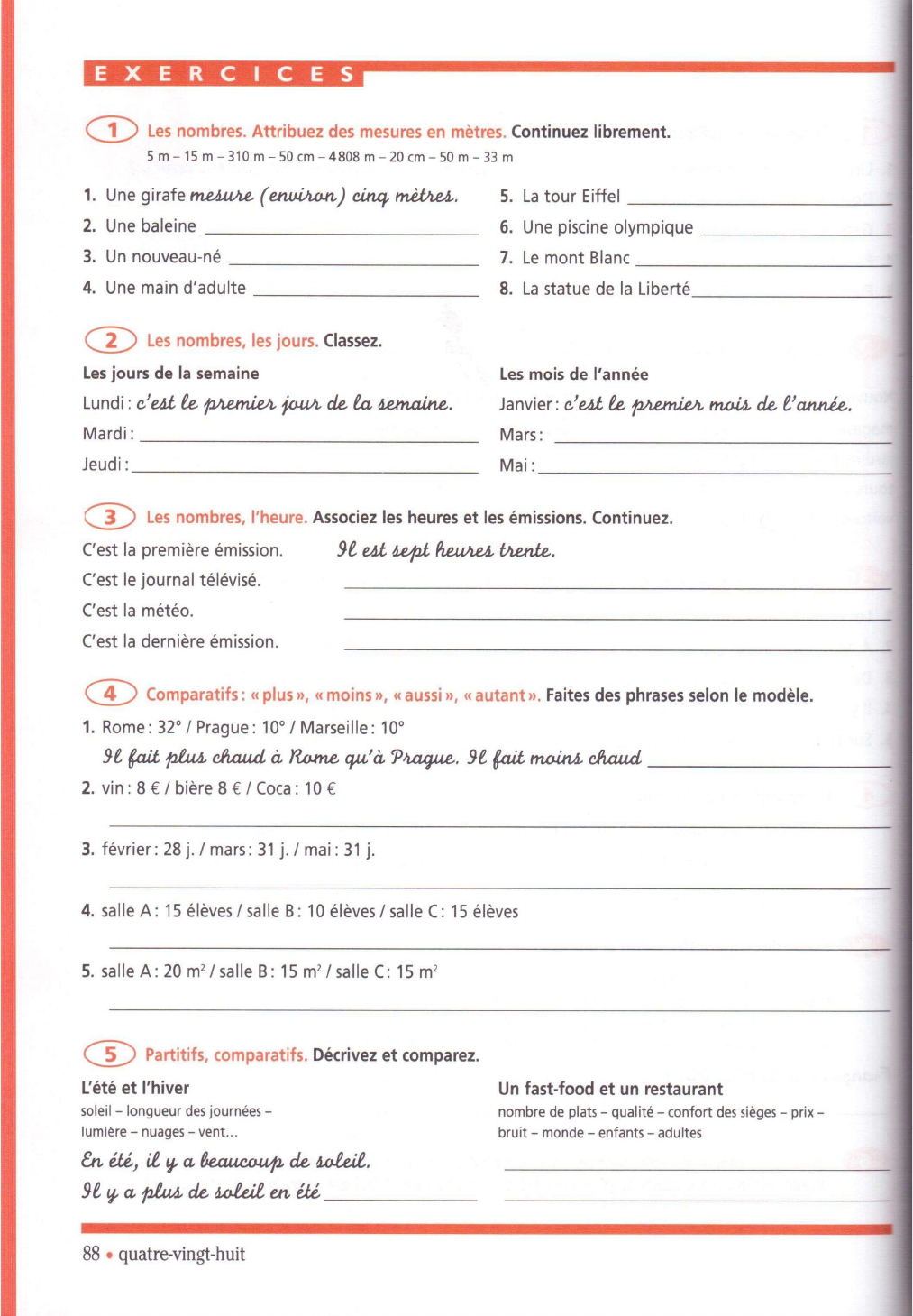 exercício de francês 89 - Francês I