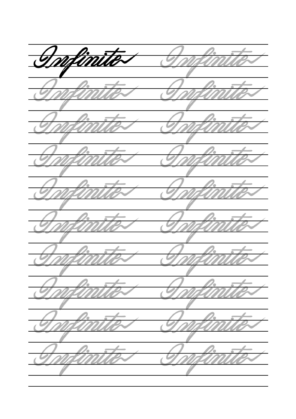 INFINITE - FREE PRINTABLE WORKSHEET@AllanVisses - Lettering