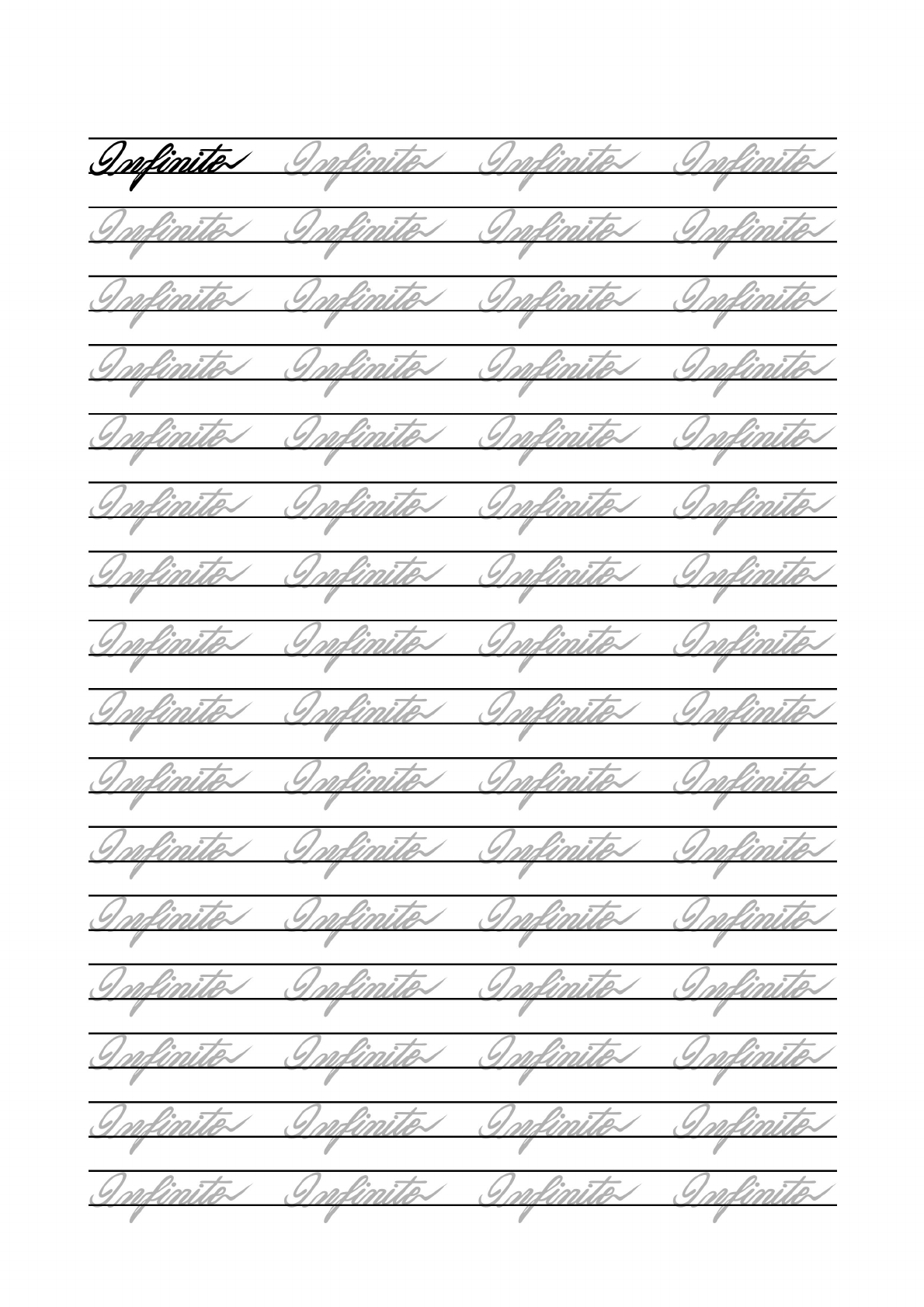 INFINITE - FREE PRINTABLE WORKSHEET@AllanVisses - Lettering