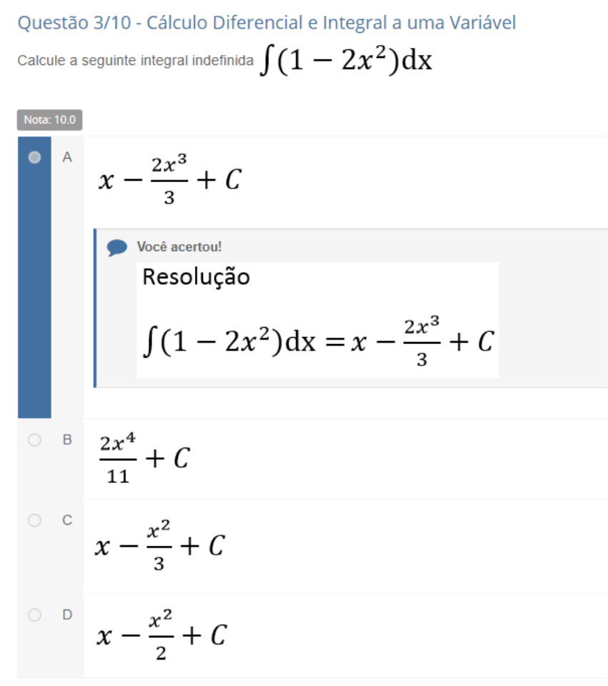 Calculo Diferencial e Integral a Uma Variavel APOL2 - Cálculo Diferencial e Integral A Uma Variável