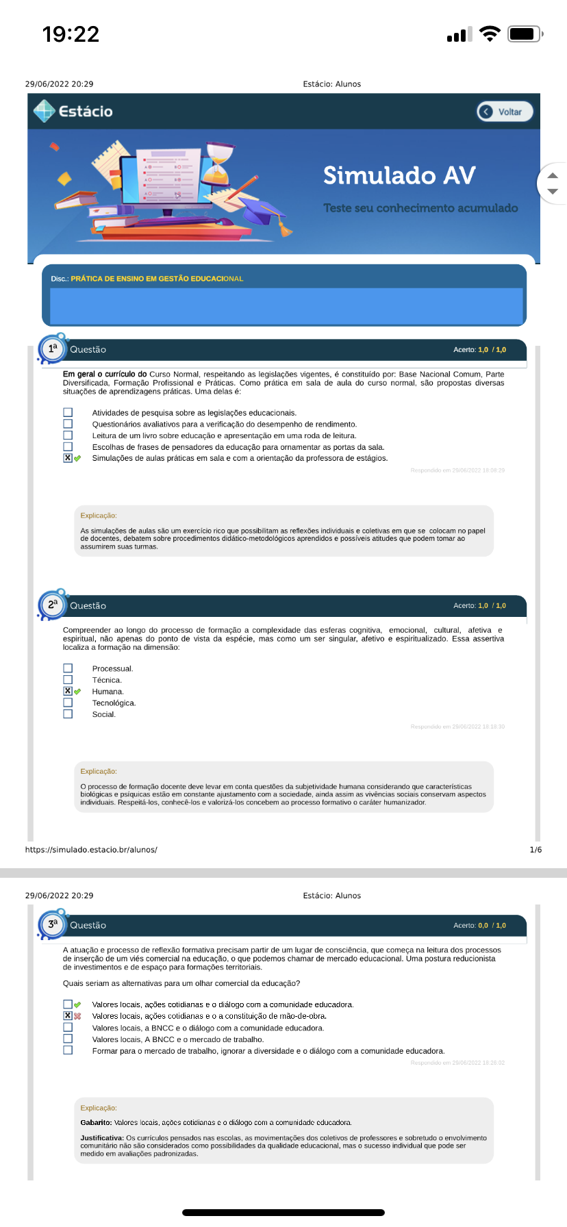 simulado estacio - Gestão Educacional