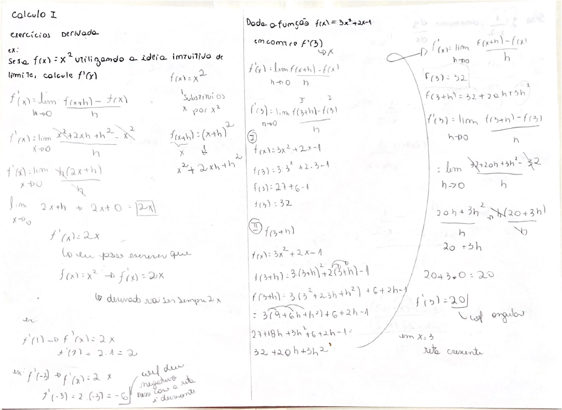 Exercicio De Derivada Matemática Cálculo1