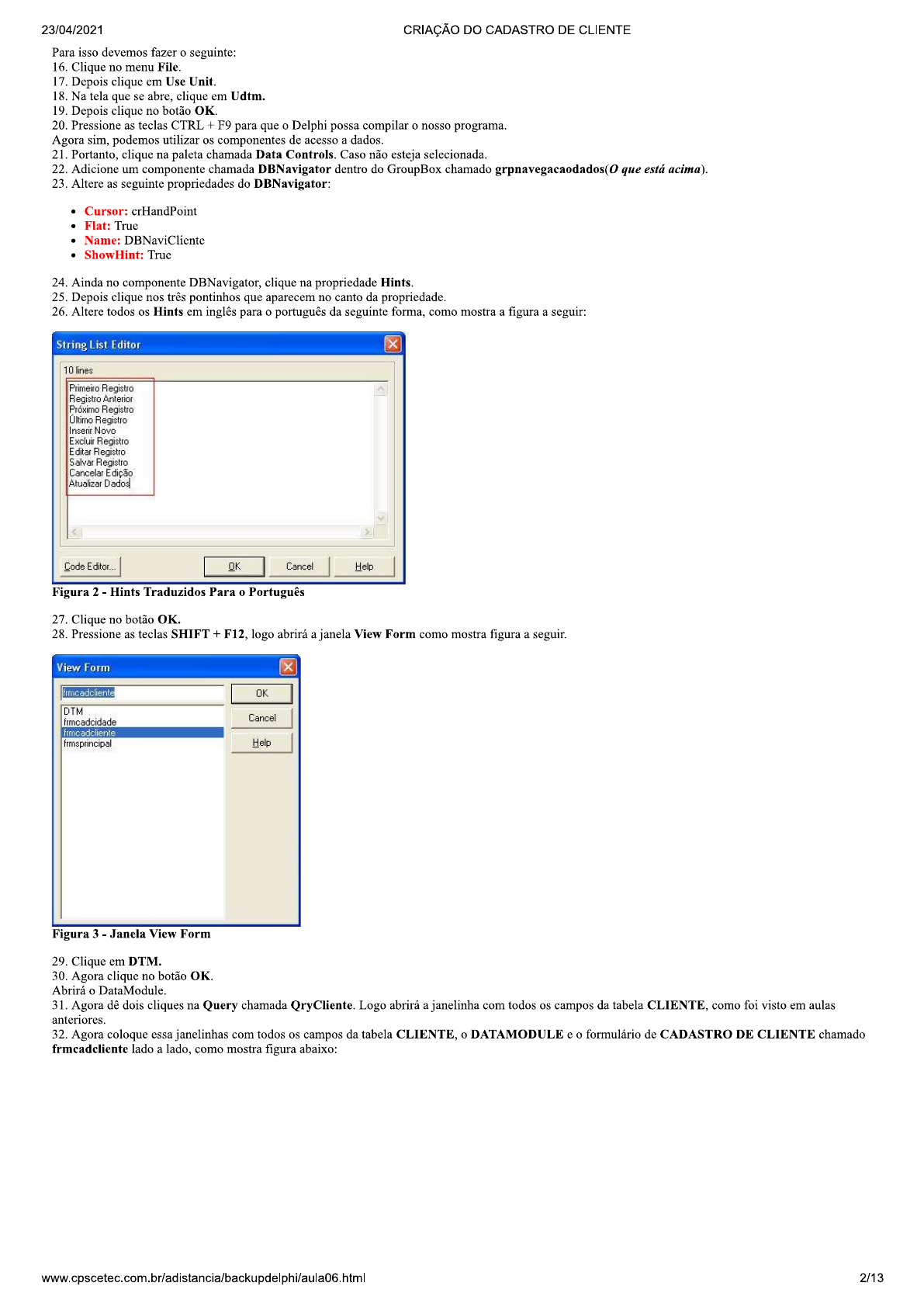Delphi 7 Cadastro De Clientes Tutorial Programação Delphi