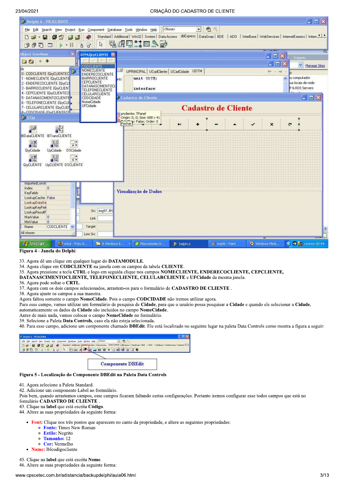 Delphi 7 Cadastro De Clientes Tutorial Programação Delphi