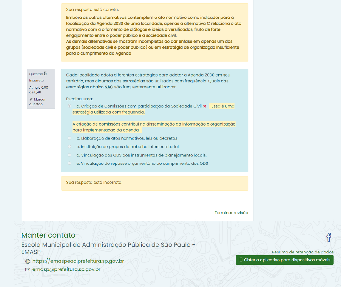 Monitoramento e Avaliação dos Objetivos Prova 3 - Administração