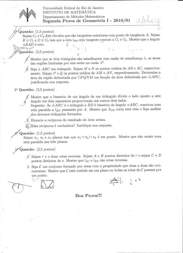 Provas De Geometria Euclidiana