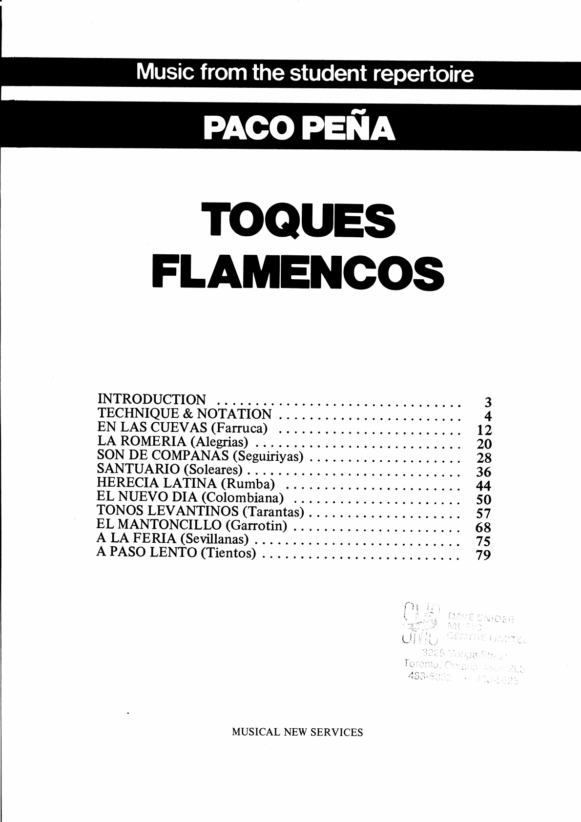 Paco Pena Toques Flamenco | Toques Flamencos de Paco Pena » Partitions ...