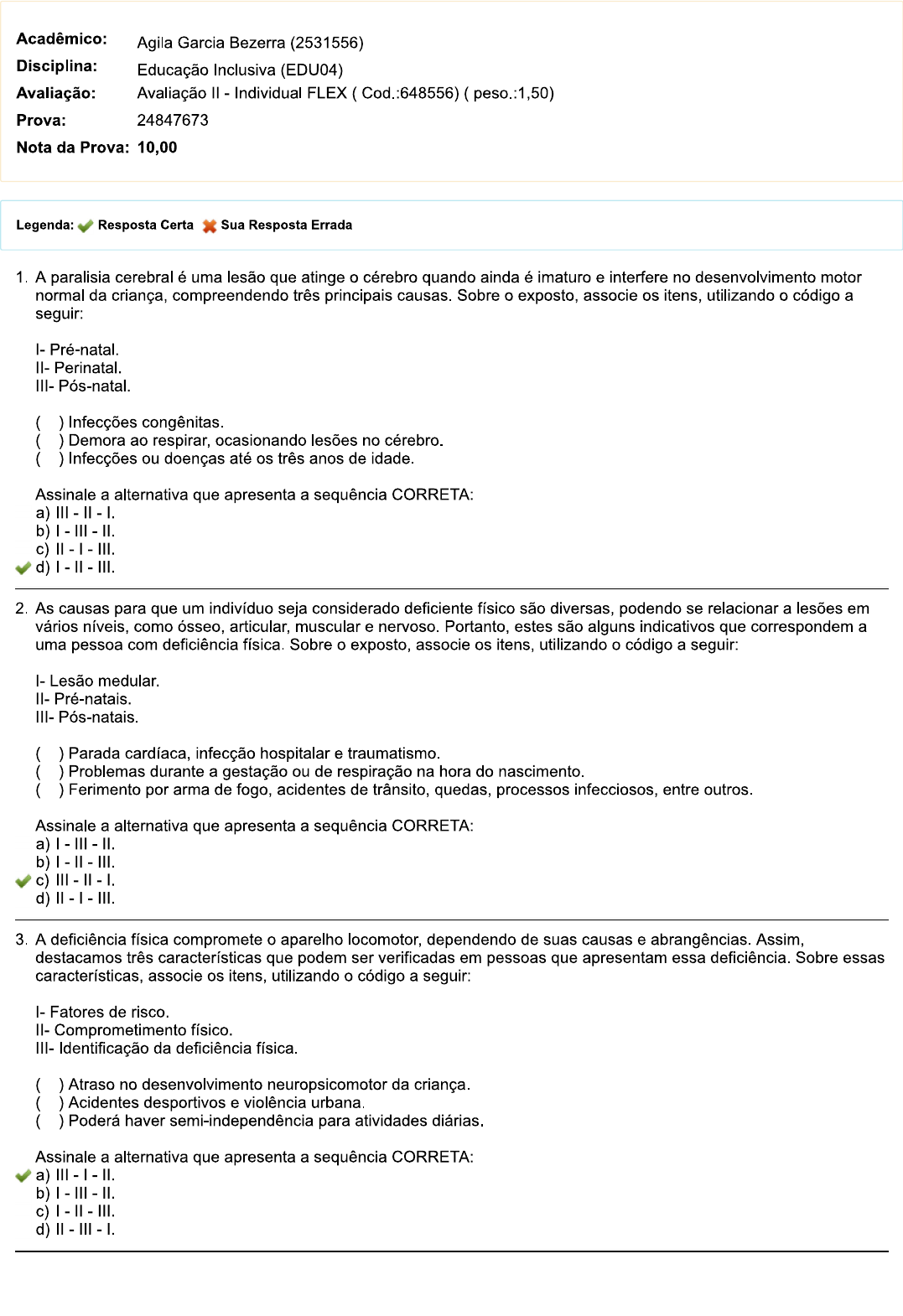 Avaliação II - Educação Inclusiva - (UNIASSELVI) - Educação Inclusiva Avaliação II - Educação Inclusiva - (UNIASSELVI) - Educação Inclusiva