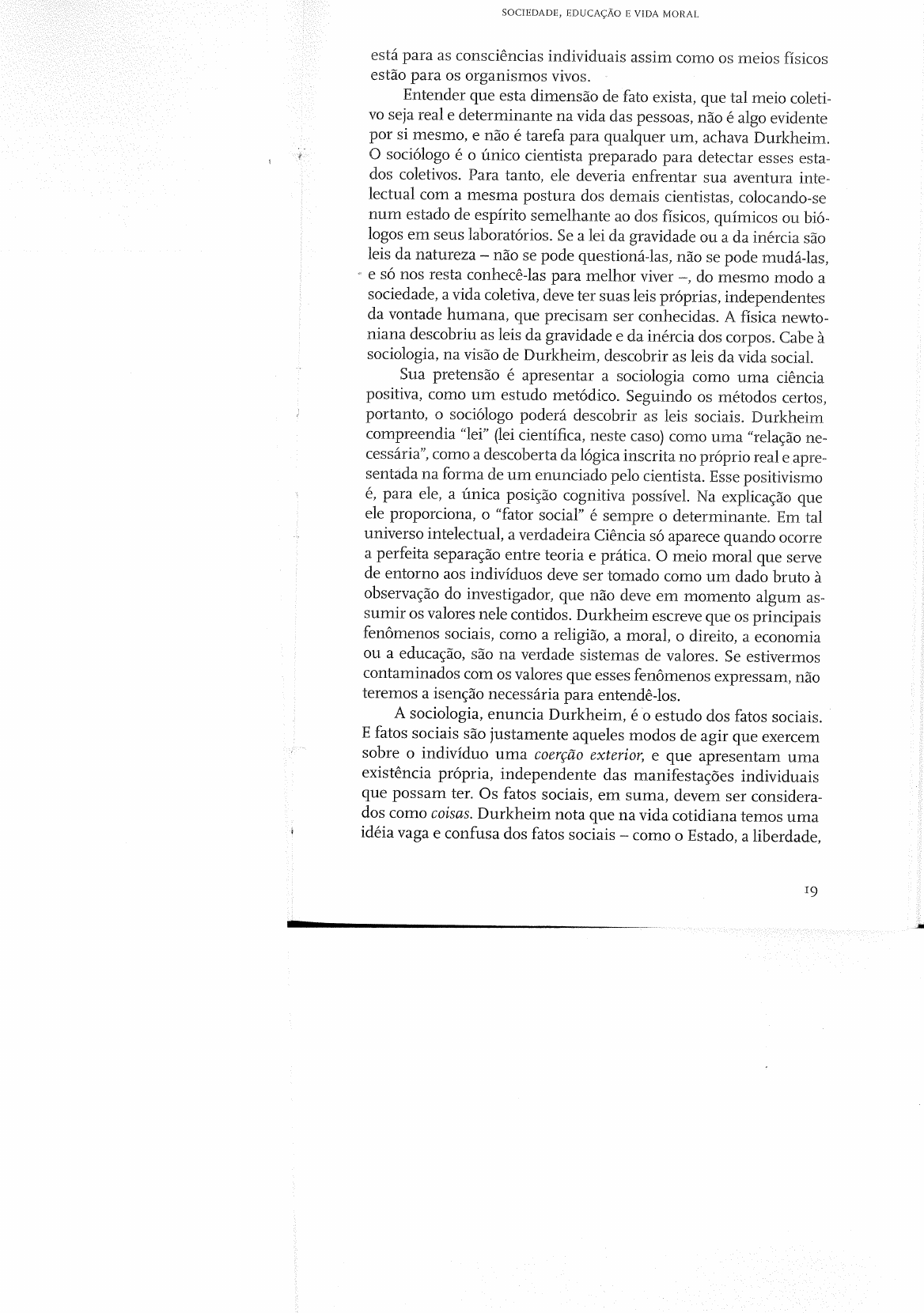 Sociedade, educação e vida moral - Alberto Tosi Rodrigues - Sociologia