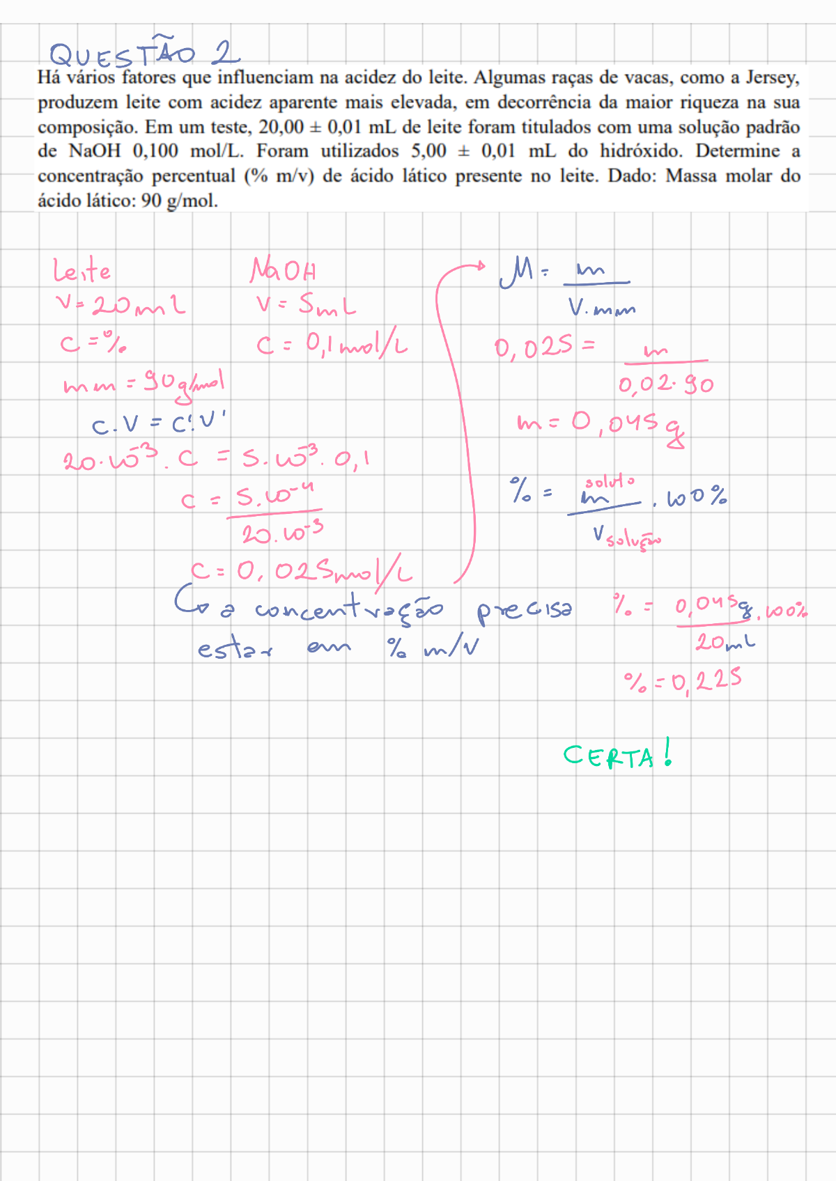 Exercícios Resolvidos Química Experimental Química Experimental