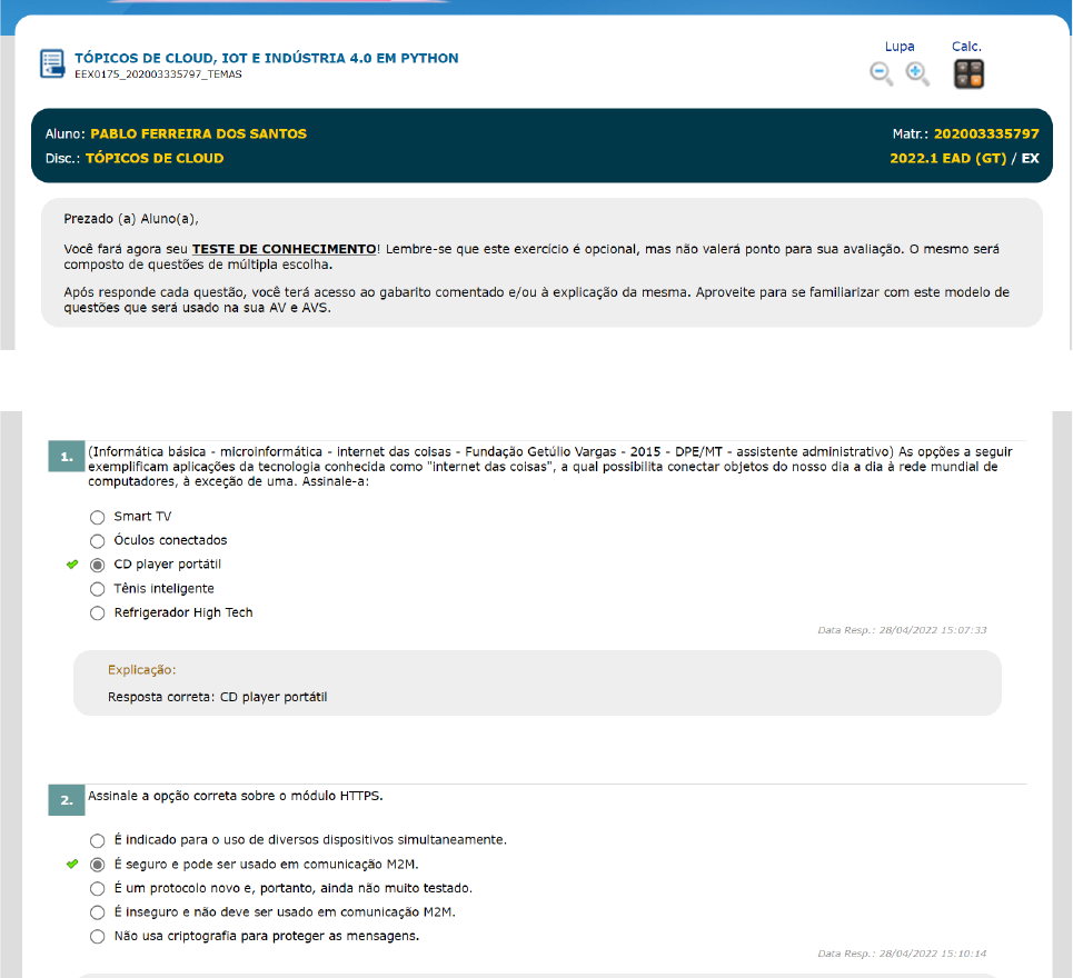 Tópicos de Cloud, IOT e Indústria 4 0 em Python pdf - Cloud Computing