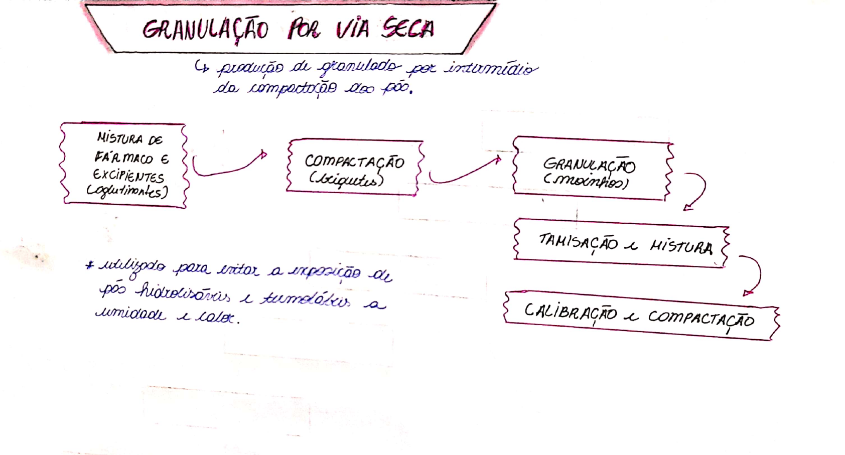 granulação por via seca e umida - Farmacotécnica e Tecnologia Farmacêutica