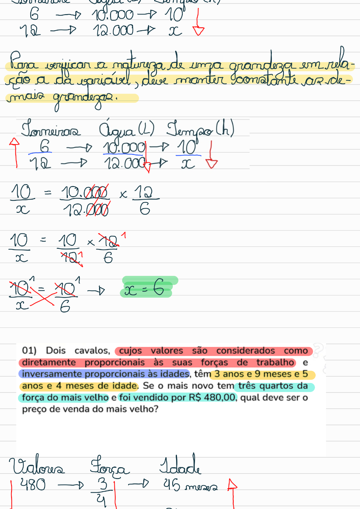 Matemática - Regra de Três Composta - Matemática