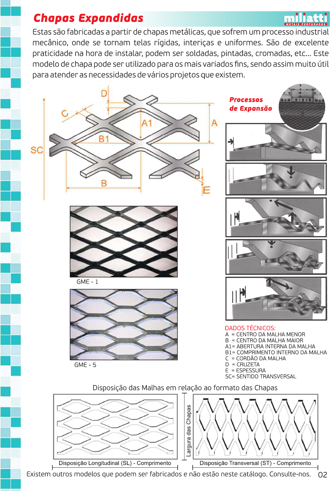 CATALOGO DE CHAPAS EXPANDIDAS - Resistência dos Materiais I
