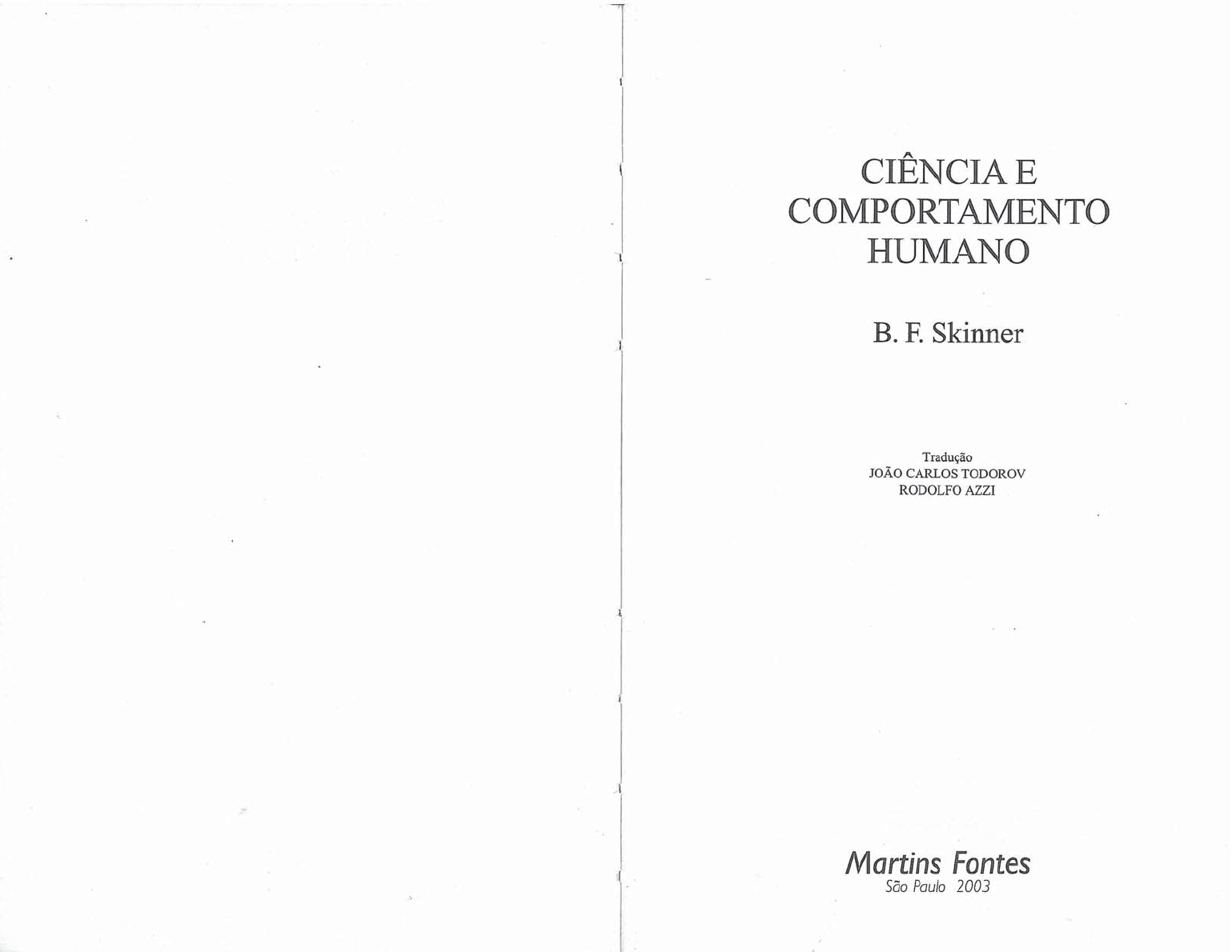 Ciência E Comportamento Humano Skinner Psicologia