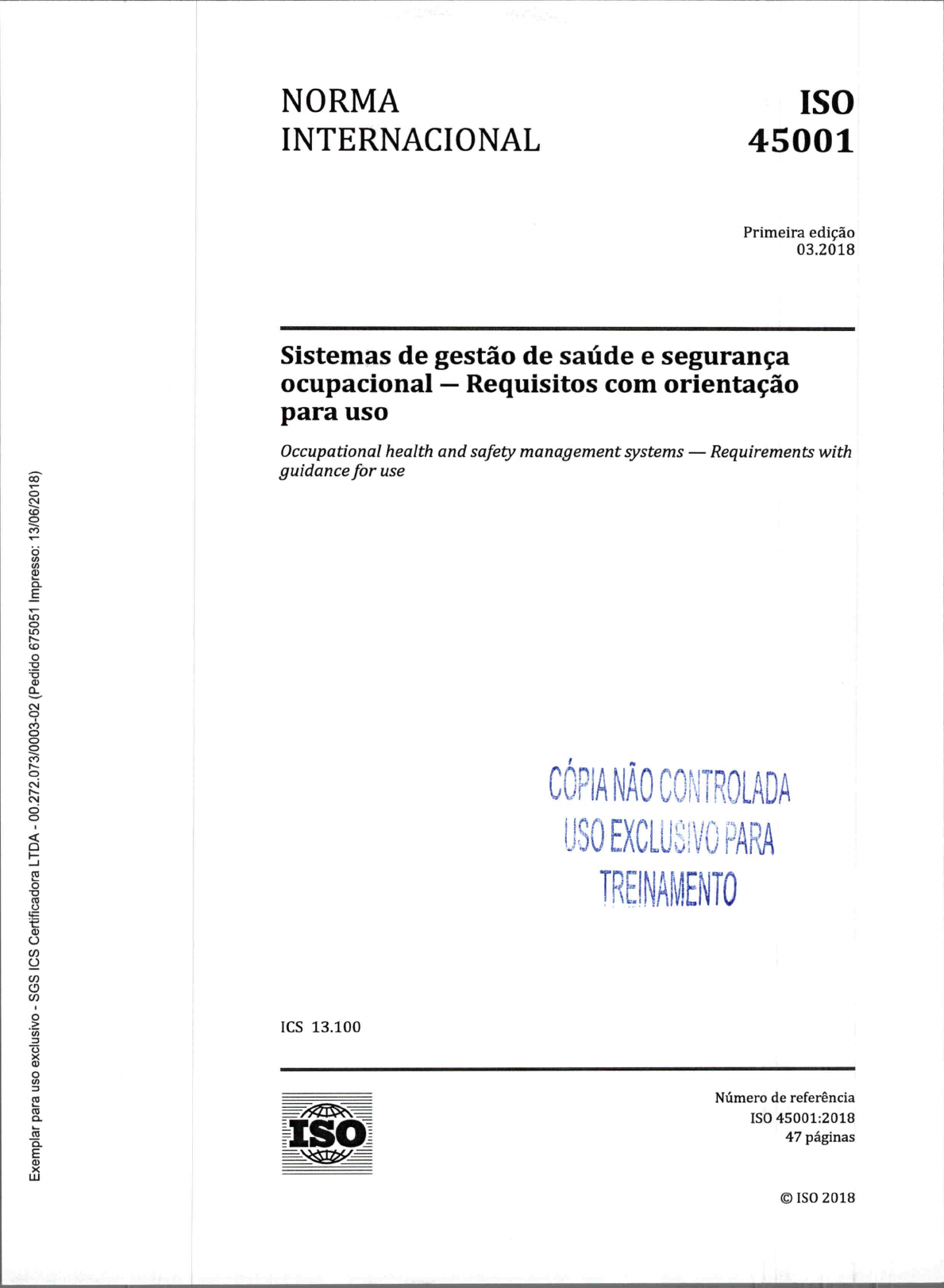 ABNT Tradução ISO 45001 - Eletrônica I