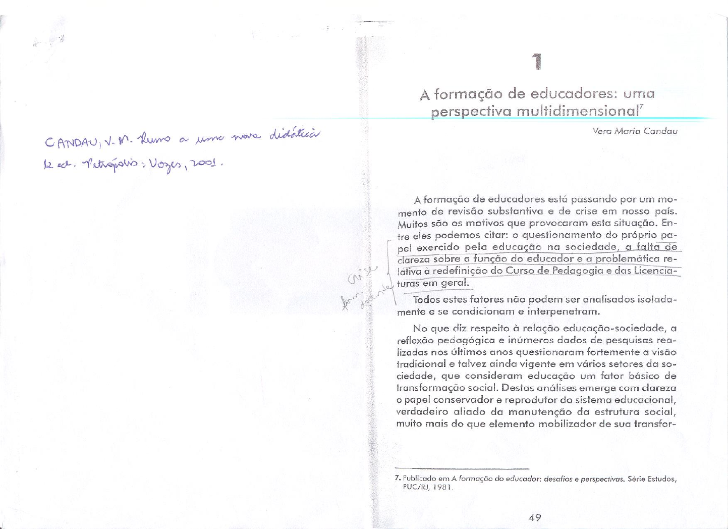 2 CANDAU - A Formação de Educadores-perspectiva multidimensional ...