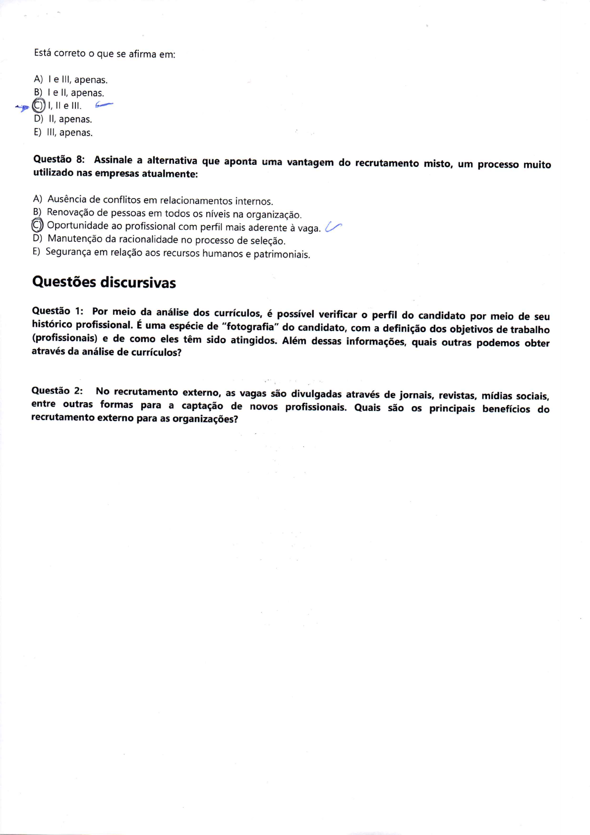 PROVA CORRIGIDA - TÉCNICAS EM RECRUTAMENTO E SELEÇÃO - UNIP ... PROVA CORRIGIDA - TÉCNICAS EM RECRUTAMENTO E SELEÇÃO - UNIP ...