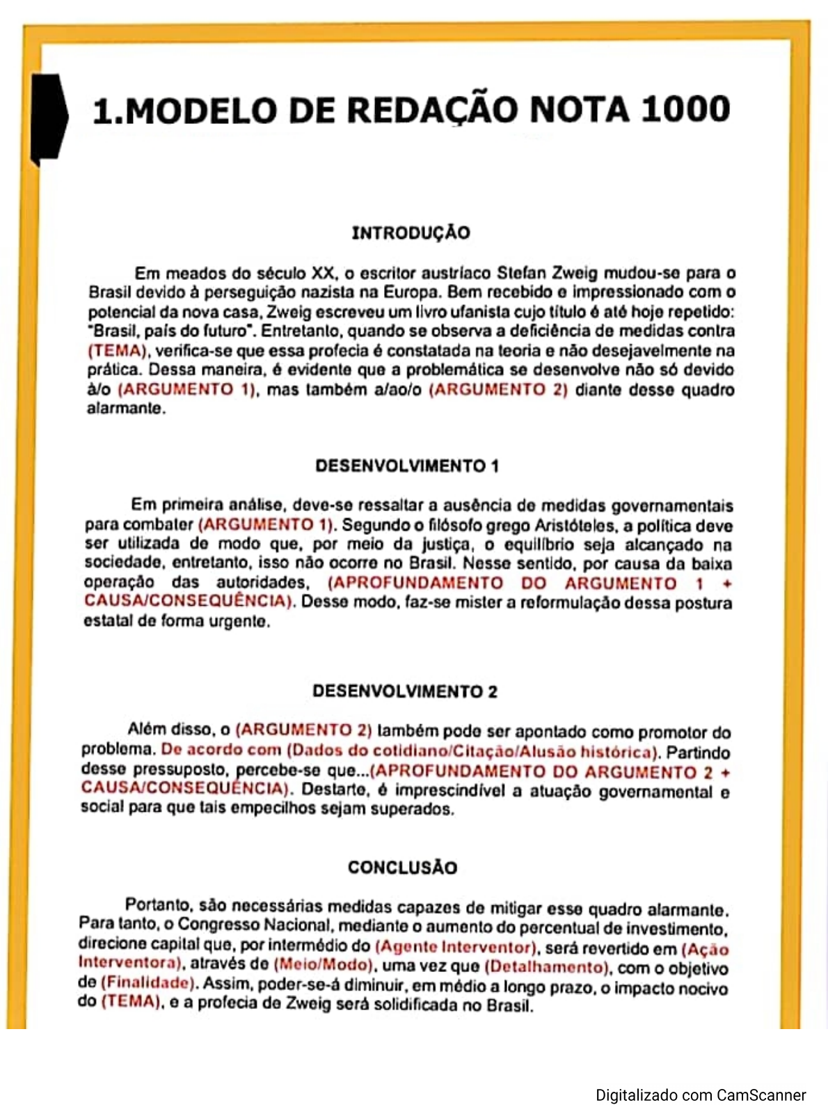 Modelo De Redacao Argumentativa