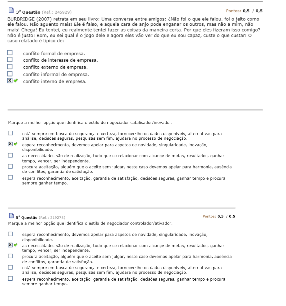 prova Administração de Conflitos - Administração de Conflitos prova Administração de Conflitos - Administração de Conflitos