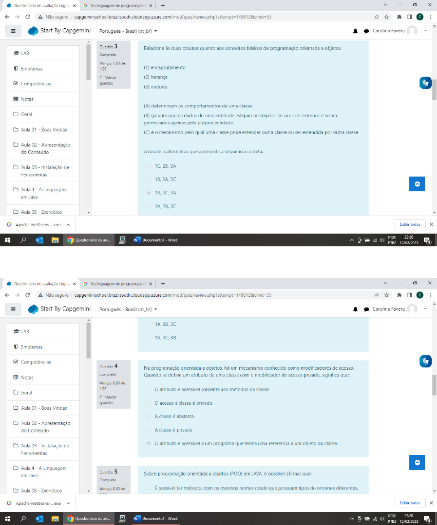Prova Java Linguagem Java 
