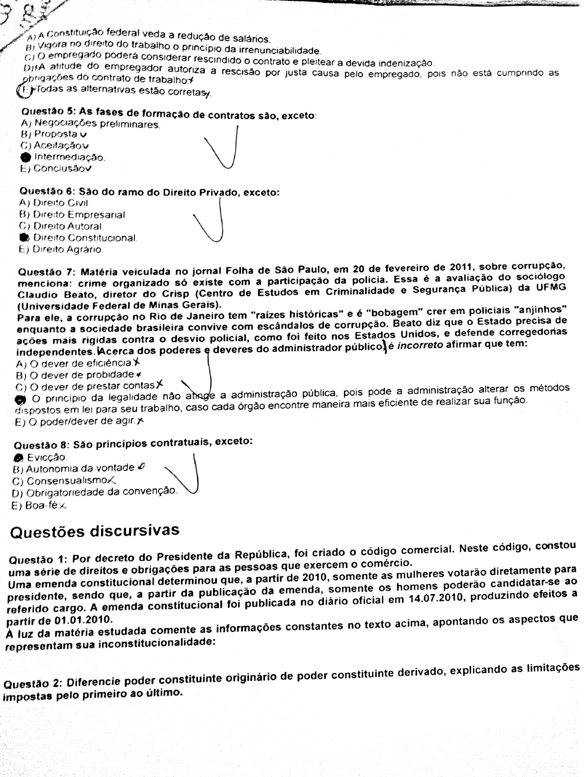 Prova unip - Instituições de Direito