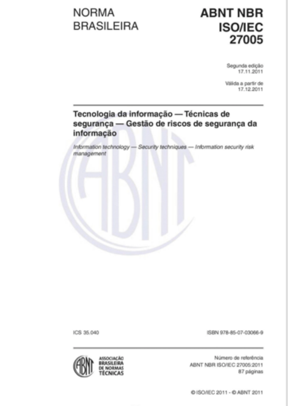ISO 27005 ISO IEC - 2011 - TECNOLOGIA DA INFORMACAO TECNICAS DE ...