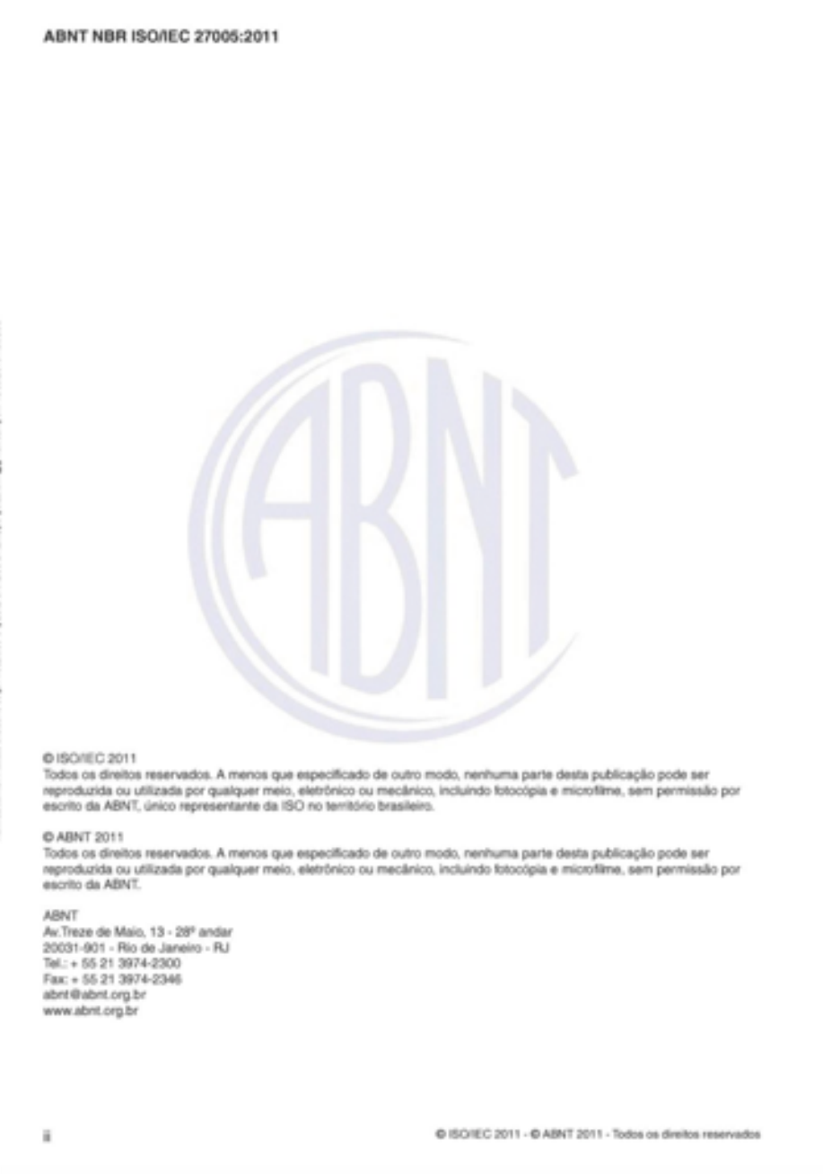 ISO 27005 ISO IEC - 2011 - TECNOLOGIA DA INFORMACAO TECNICAS DE ...