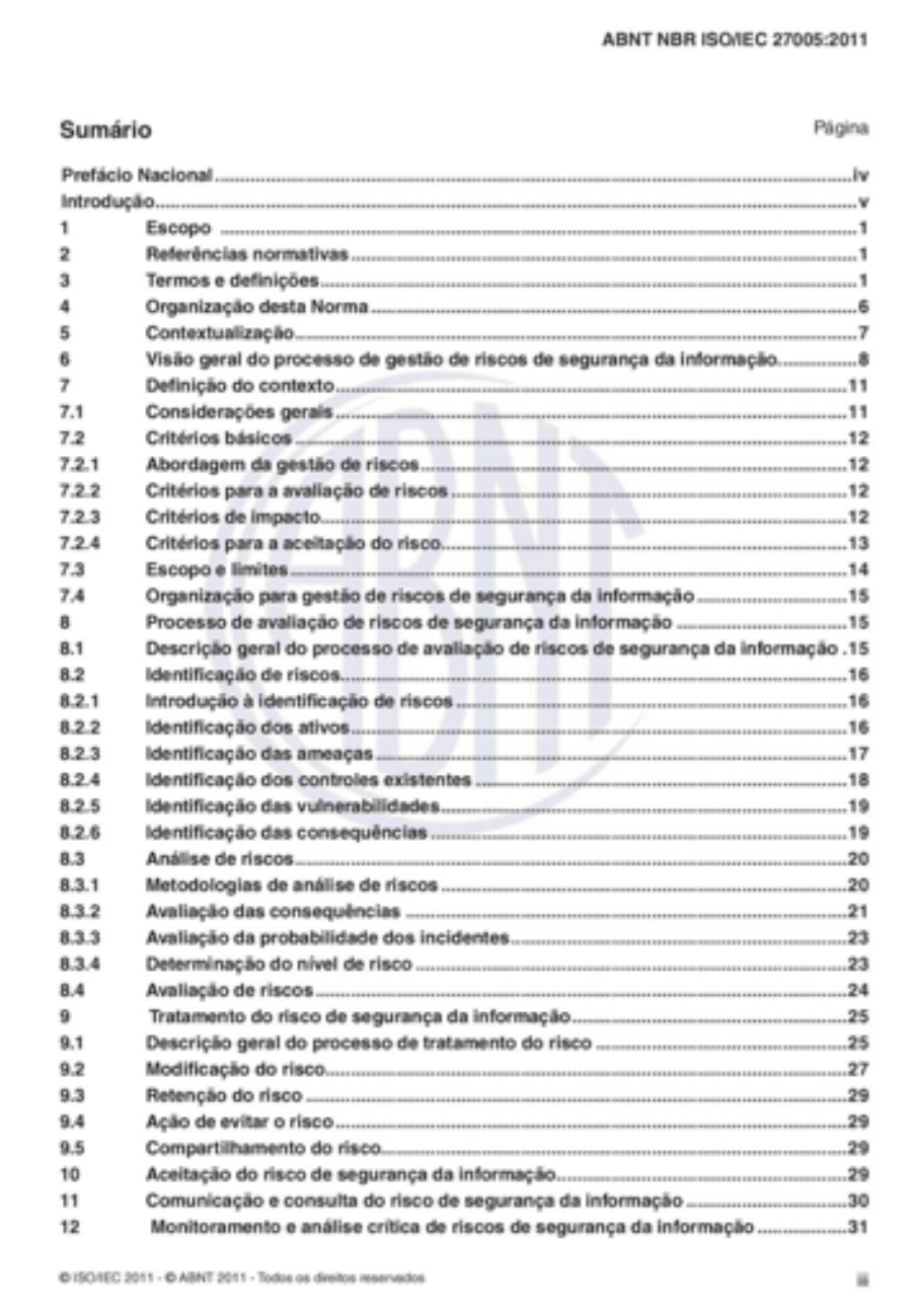 ISO 27005 ISO IEC - 2011 - TECNOLOGIA DA INFORMACAO TECNICAS DE ...