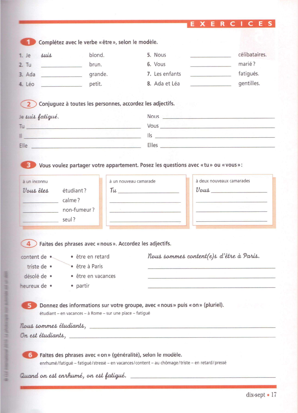 exercício de francês - Francês I