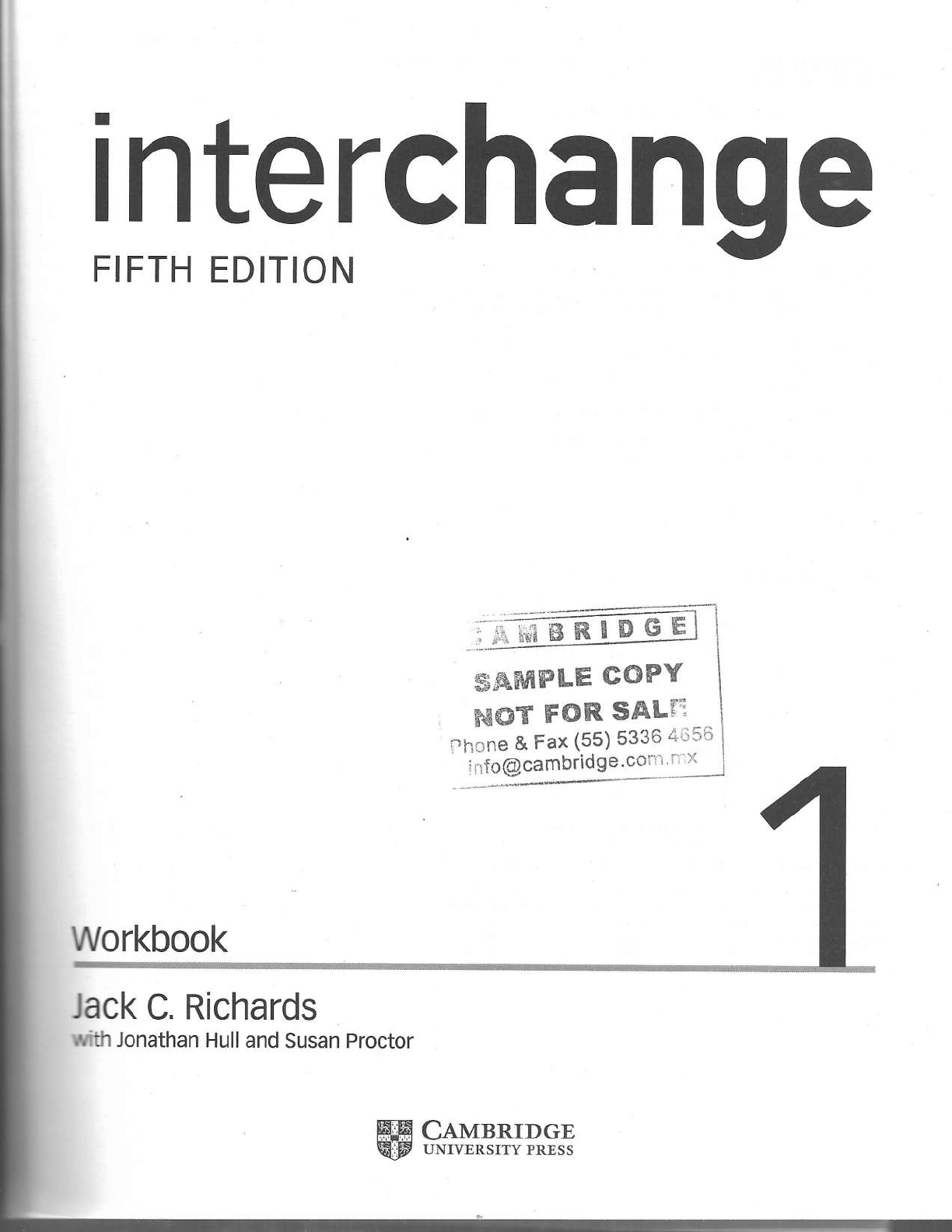Cambridge Interchange 1 Workbook 5th Edition - Inglês