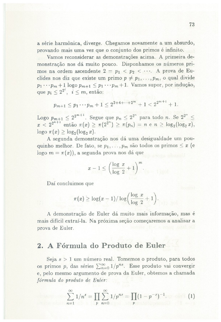 A Distribuição dos Numeros Primos - Jose Felipe Voloch - Matemática