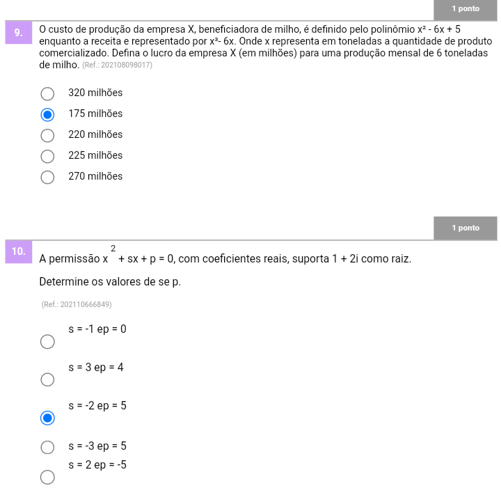 prova - Numeros Complexos e Equações Algebricas prova - Numeros Complexos e Equações Algebricas