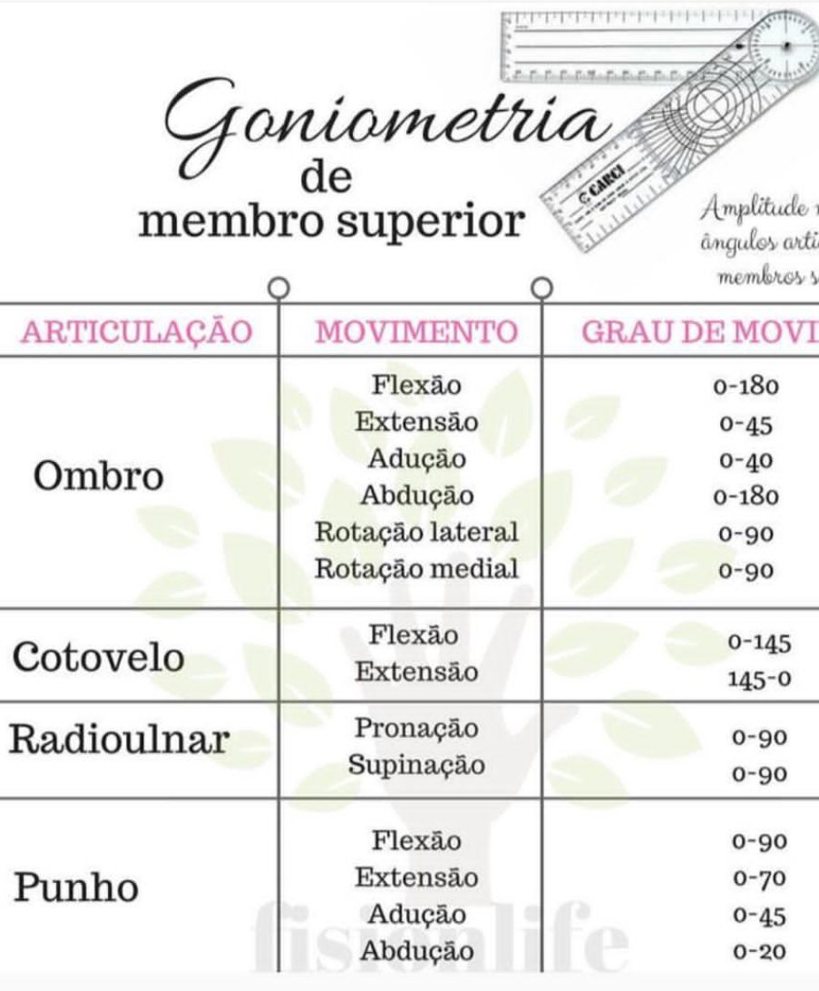REFERENCIAL DE GONIOMETRIA - Cinesiologia