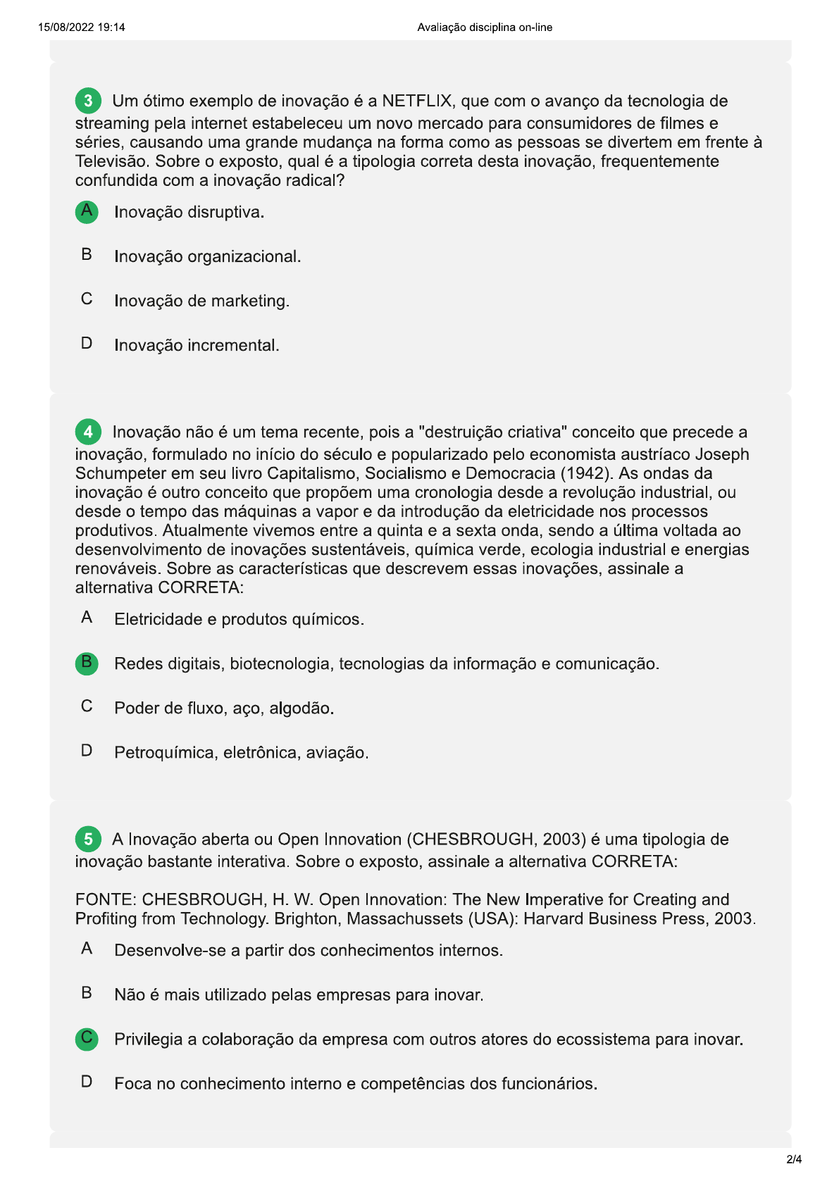 Estudo Transversal II (17600) Avaliação disciplina on-line Uniasselvi ...