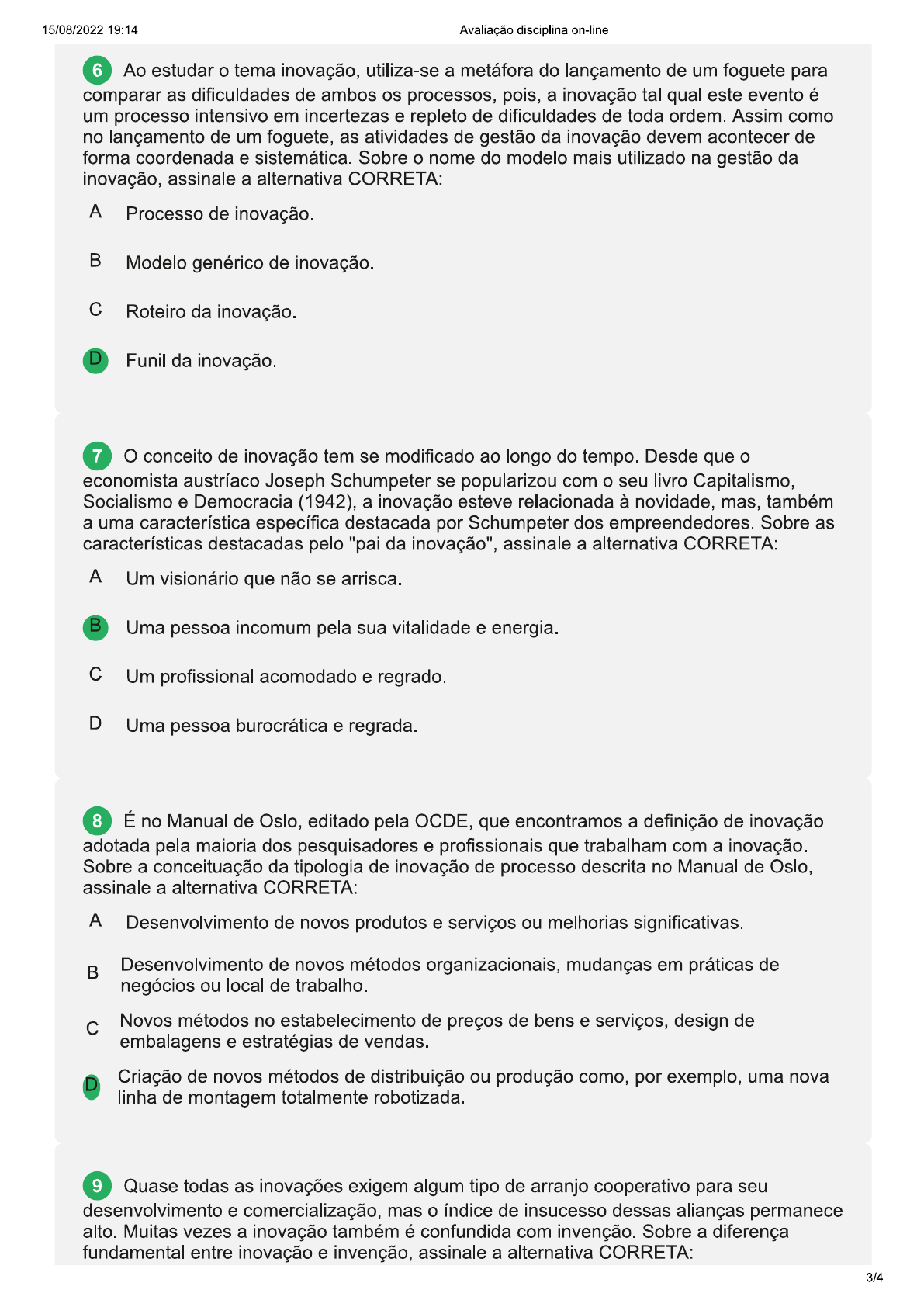 Estudo Transversal II (17600) Avaliação disciplina on-line Uniasselvi ...