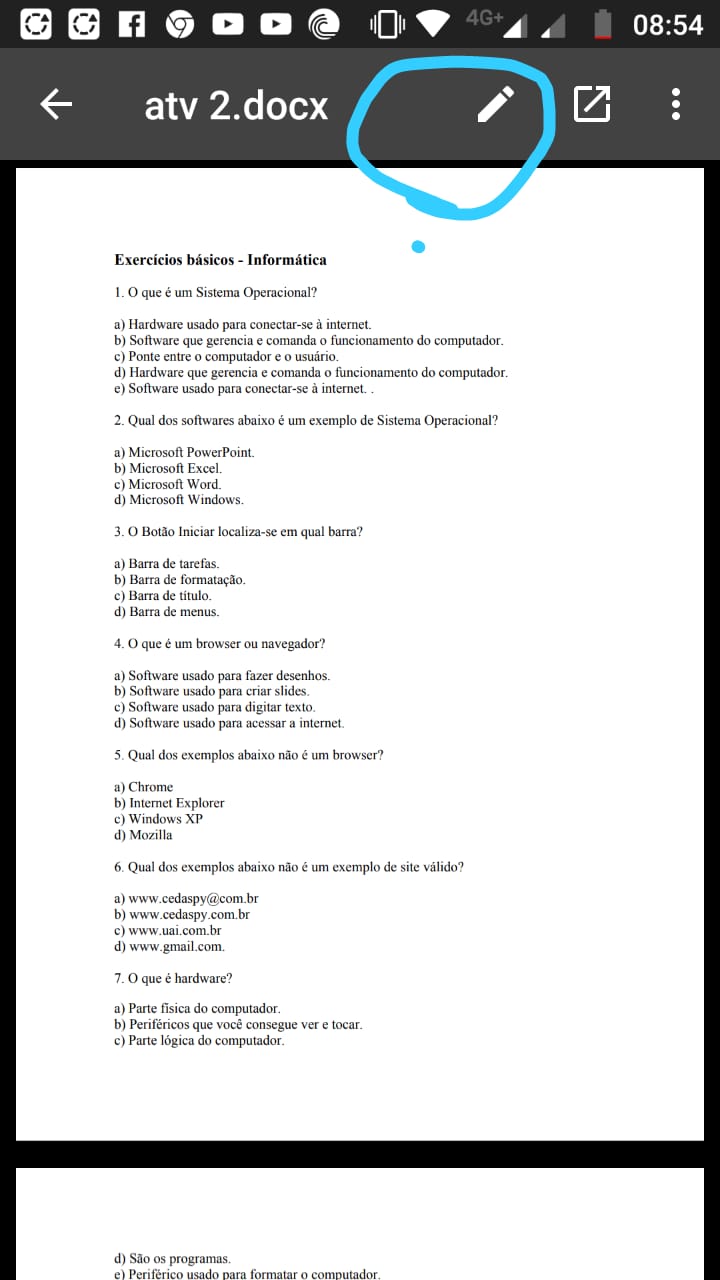 atividade de informática na básica - Informática I