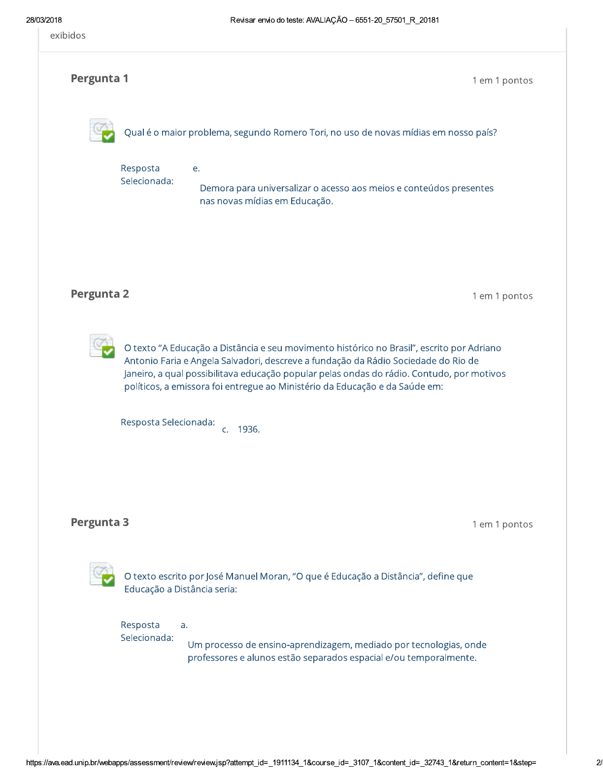 AVALIAÇÃO INTRODUÇÃO AO EAD UNIP - Análise de Sistemas AVALIAÇÃO INTRODUÇÃO AO EAD UNIP - Análise de Sistemas