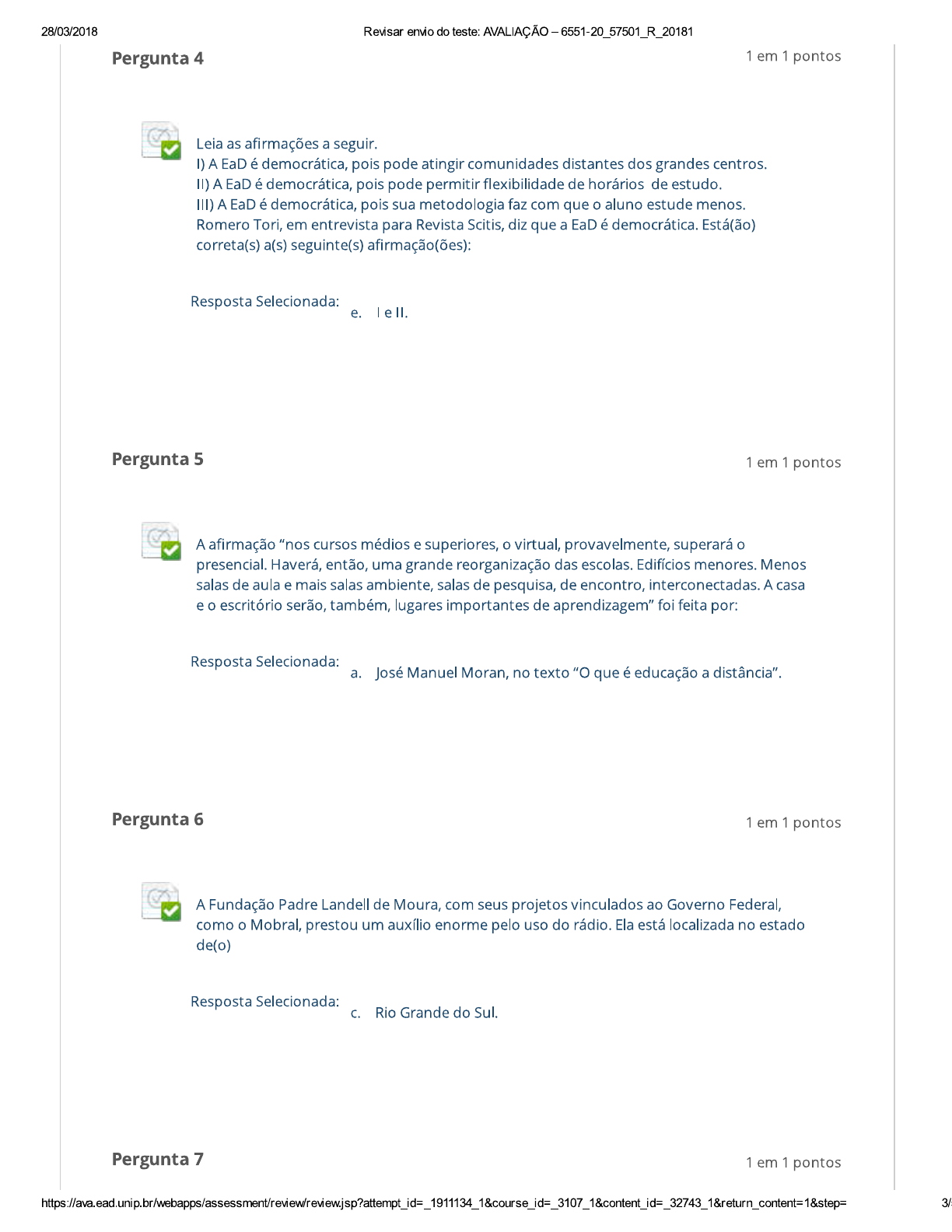 AVALIAÇÃO INTRODUÇÃO AO EAD UNIP - Análise de Sistemas AVALIAÇÃO INTRODUÇÃO AO EAD UNIP - Análise de Sistemas