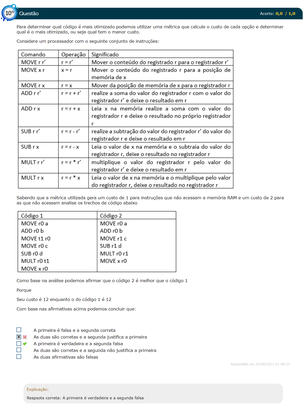 Para determinar qual código é mais otimizado podemos utilizar uma ...