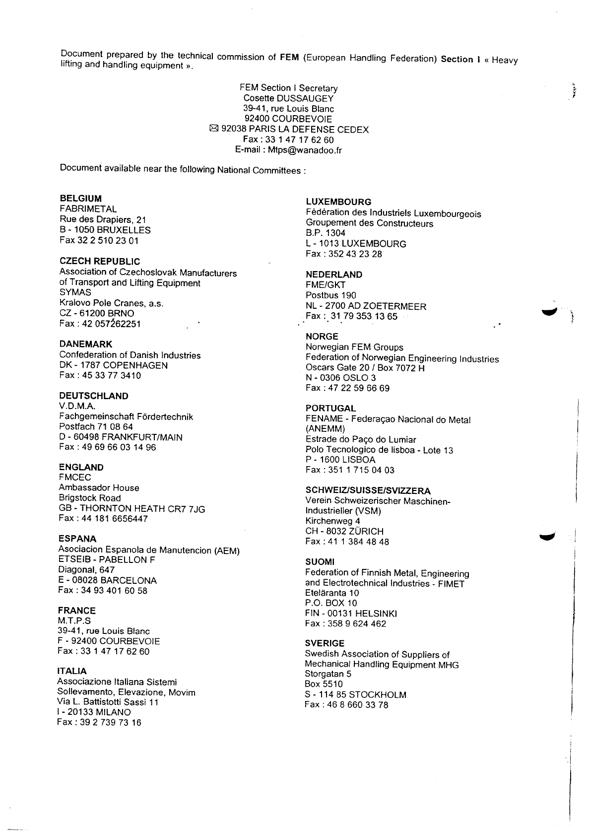 Norma FEM 1 001 - Hidráulica I