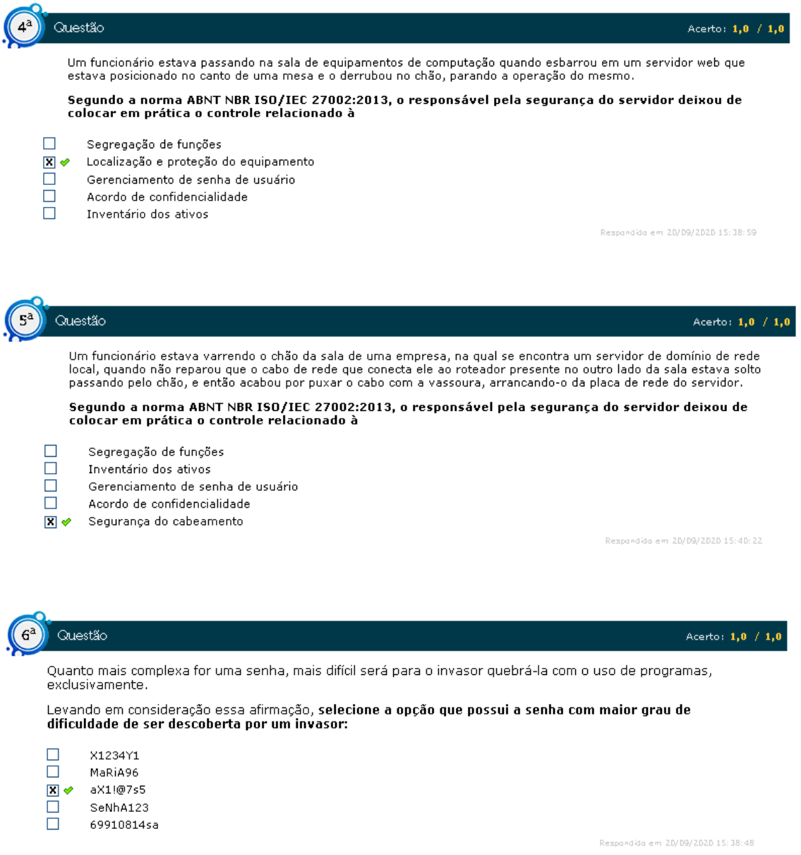 SIMULADO 1 - INT SEG INFO IX - Segurança da Informação