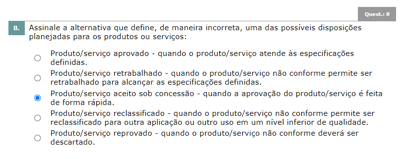 Assinale a alternativa que define, de maneira incorreta, uma das ...