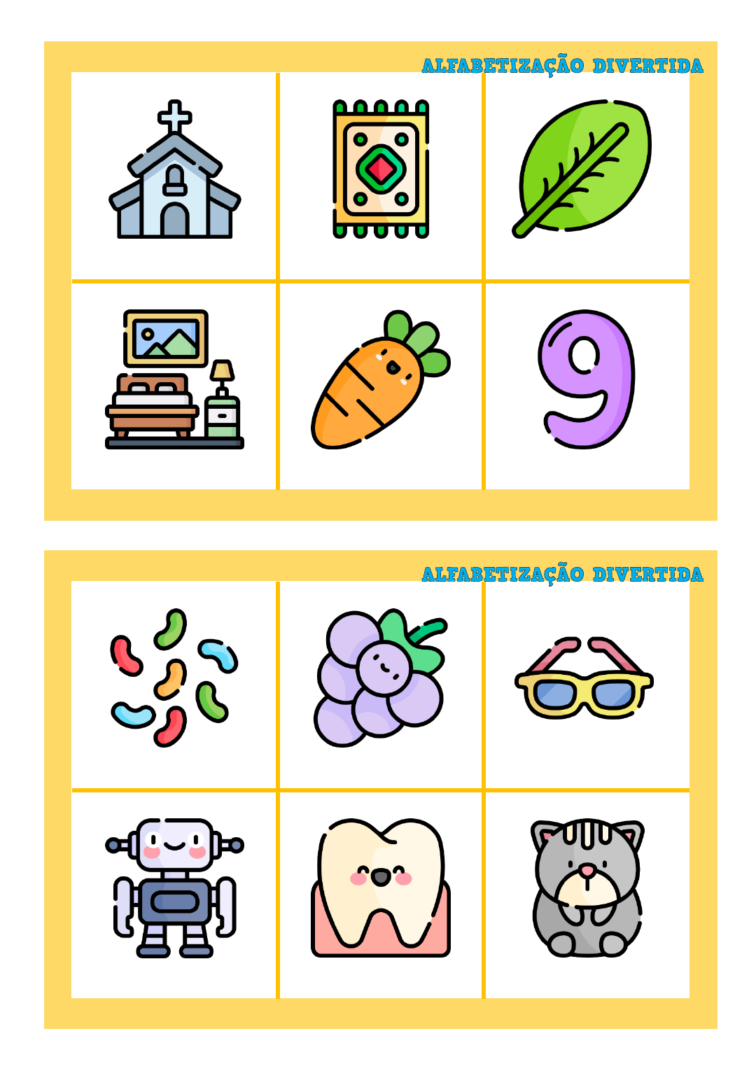 Bingo das letras do alfabeto: identificando as letras - trussmate.com