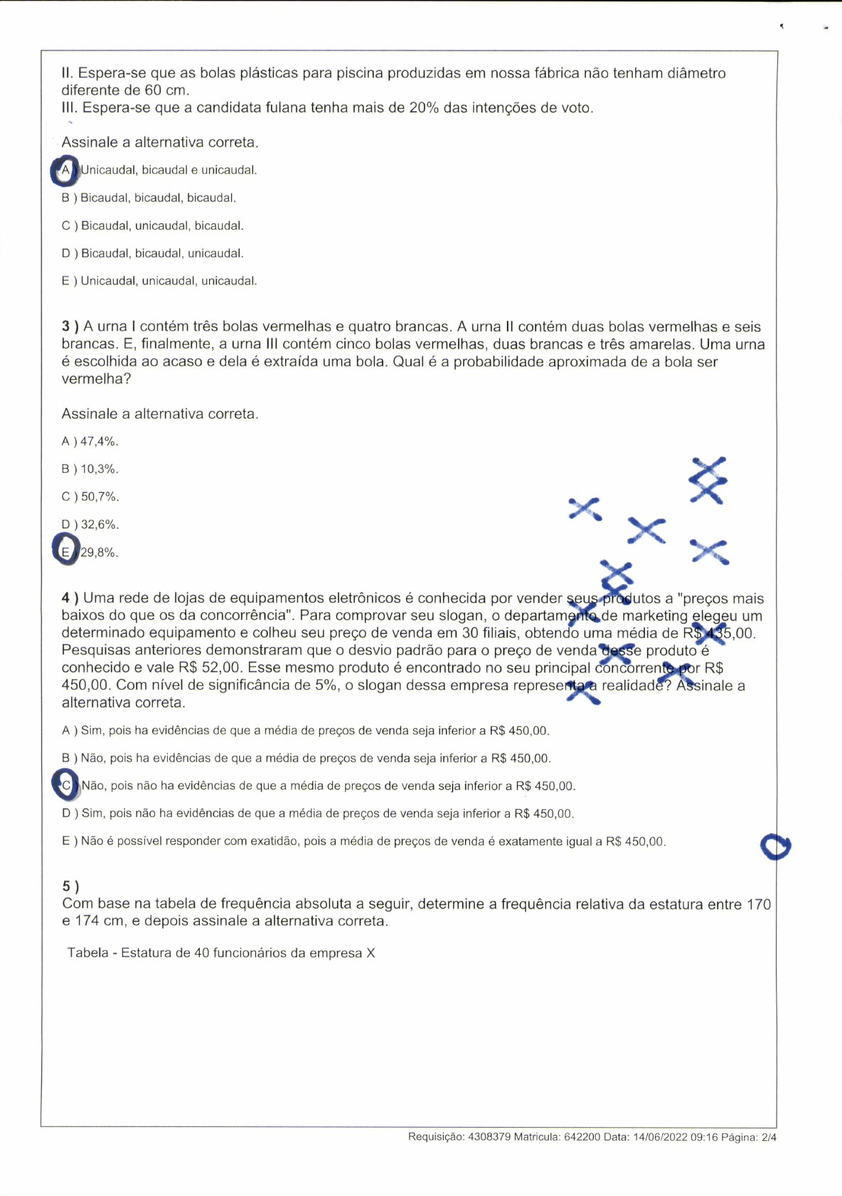 Avaliação estatística aplicada - Estatística Aplicada Avaliação estatística aplicada - Estatística Aplicada