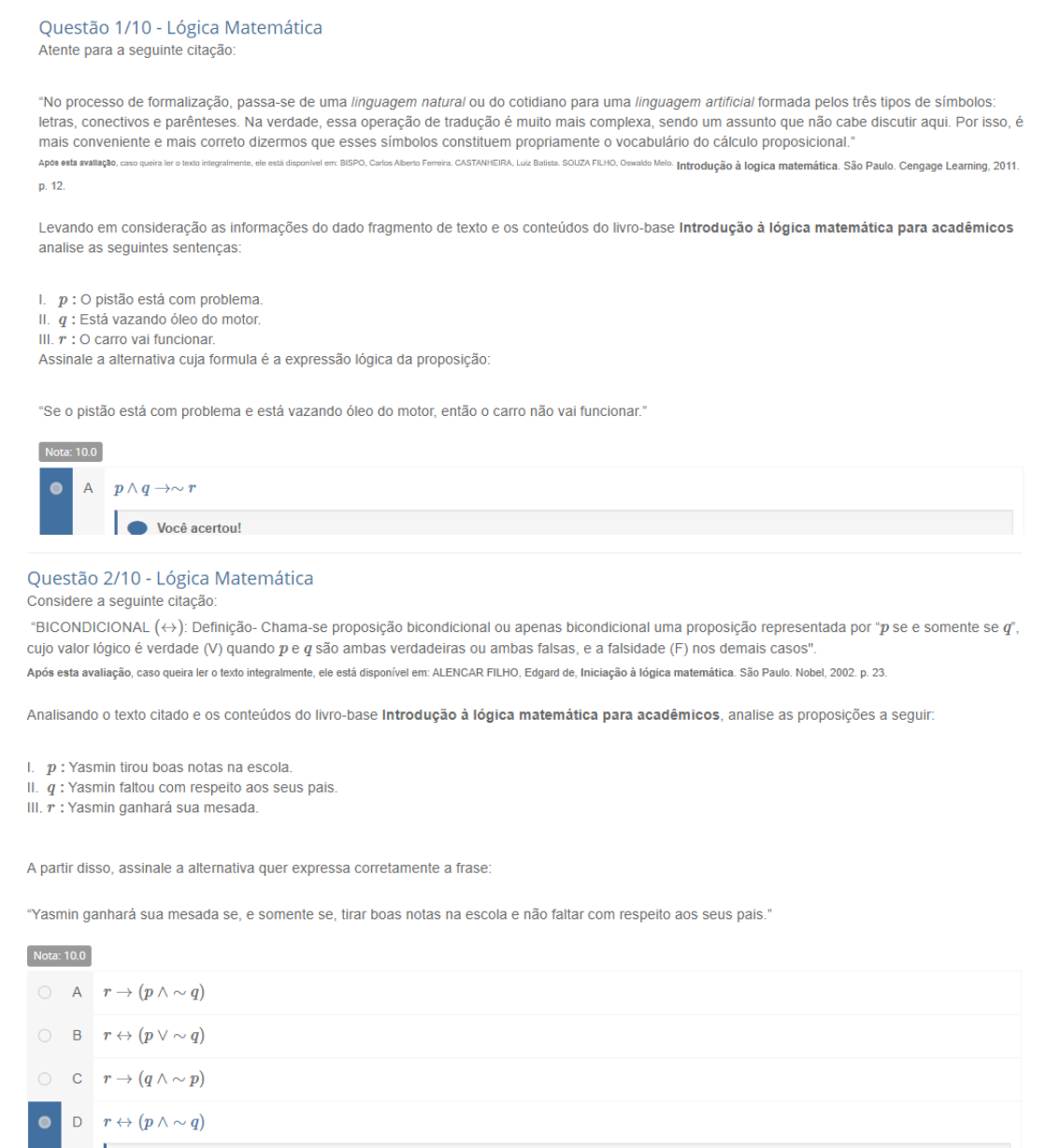 apol logica matemática - Matemática apol logica matemática - Matemática